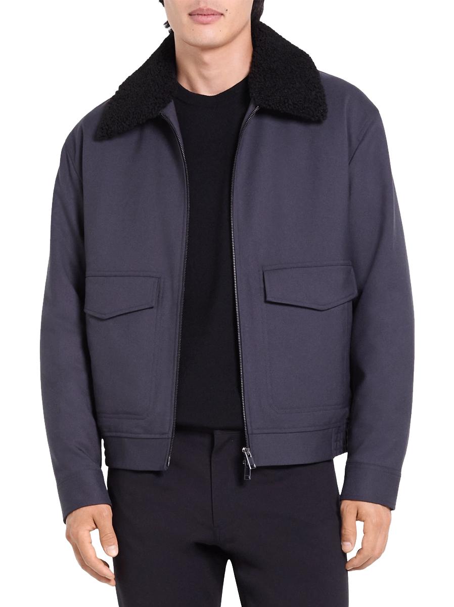 THEORY pressed twill aviator jacket
